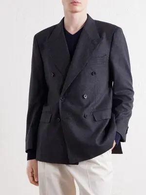 Rubinacci Double-breasted Virgin Wool-twill Blazer