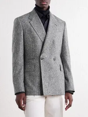 Paul Smith Double-breasted Donegal Wool-tweed Blazer