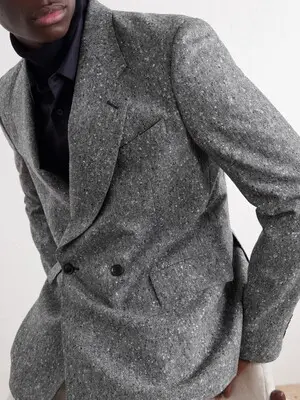Paul Smith Double-breasted Donegal Wool-tweed Blazer