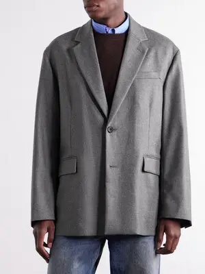 SSSTEIN Oversized Wool-blend Flannel Blazer