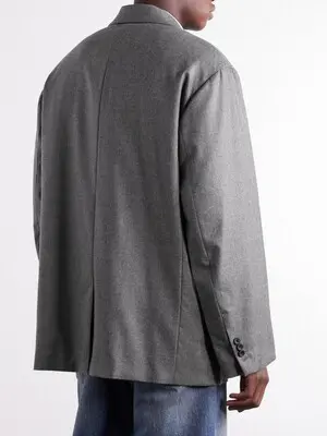 SSSTEIN Oversized Wool-blend Flannel Blazer
