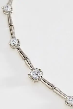 Anthropologie Scattered Crystal Necklace - Silver