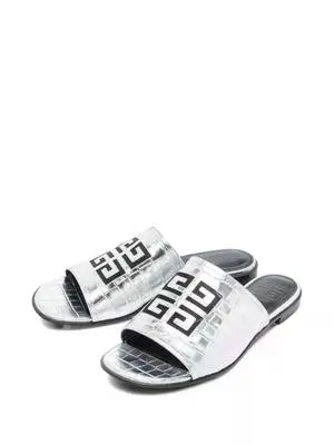 Givenchy 4g Croc-embossed Slides