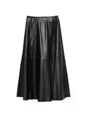 ARMA Panelled Leather Midi Skirt - Black