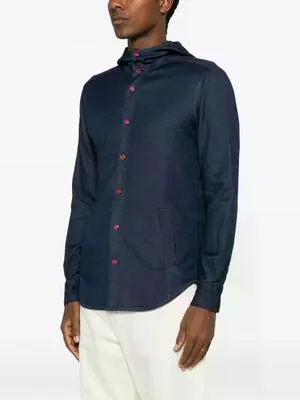 Kiton Mariano Hooded Button-fastening Shirt - Blue
