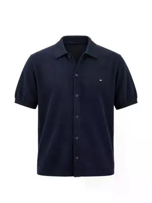 Tommy Hilfiger Logo-embroidered Short-sleeve Shirt - Blue