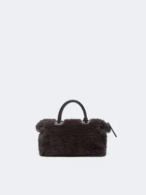 Max Mara Small Boston Bag In Alpaca And Wool Teddy - Brown