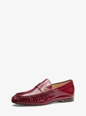 Michael Kors Jennings Crinkled Leather Loafer In Size By - Red