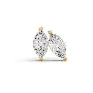 SEREIA OFFICIAL 14k Gold Studs Earrings 0.5 Ct Marquise Prong Solitaire Gold - Yellow