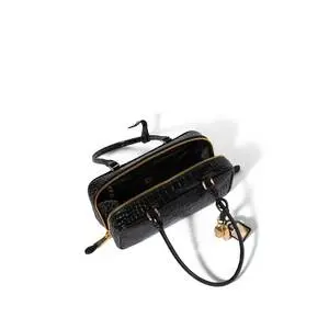 Miu Miu Beau Bag In Crocodile Embossed Leather - Black
