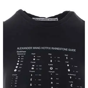 Alexander Wang Crystal Hotfix Graphic Fitted T-shirt With Logo