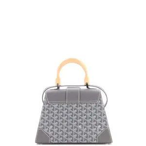 Goyard Saigon Top Handle Bag Coated Canvas With Leather Pm