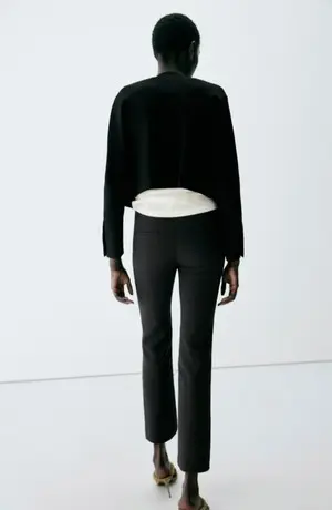 Mango Seamed Straight Leg Crop Pants