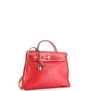Hermès Herbag Zip Berline Vache Canvas And Leather 31