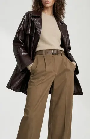 NOIZE Bridget Faux Leather Trench Coat