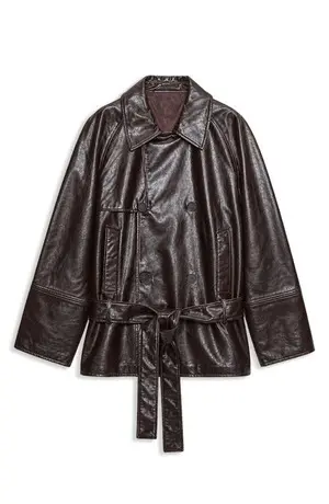NOIZE Bridget Faux Leather Trench Coat