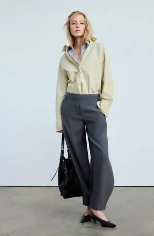 Mango Modal Blend High Rise Balloon Hem Pants