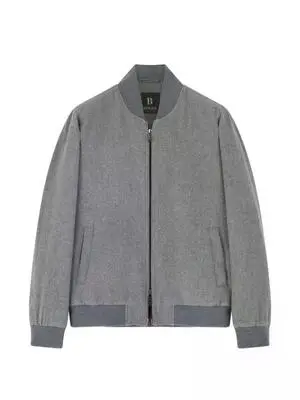 Boggi Milano Bomber Padded In Wool Cashmere - Grey