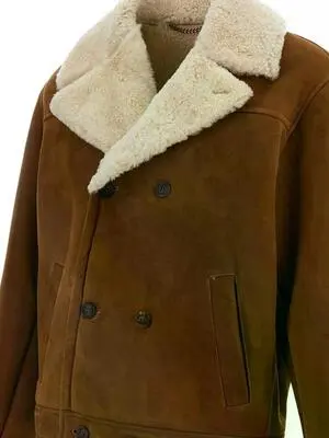EMMETI Double-breasted Shearling-collar Jacket