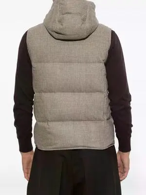Eleventy Check Padded Gilet - Neutrals