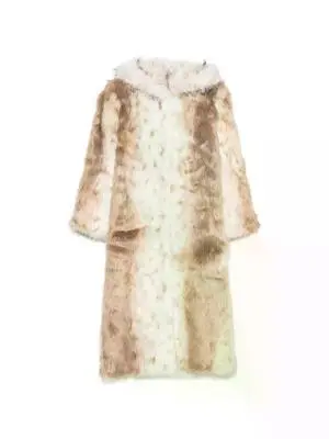 DUCIE Dina Faux-fur Coat - Neutrals