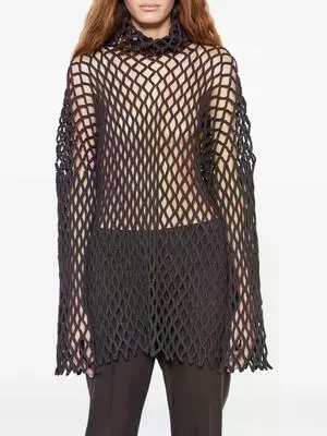 Max Mara Fishnet-knit High-neck Sweater