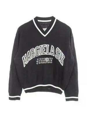 MAISON MARGIELA 2000s V-neck Knit Sweater - Black