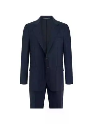 Boggi Milano Suit Pinstripe In S130 Wool - Blue