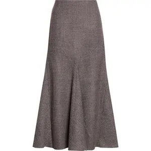 Etro Check Wool Midi Skirt