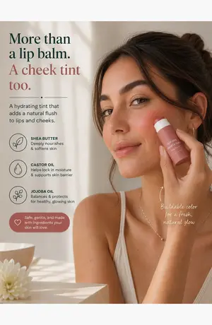 BROOKLYN NEUTRAL Oversized Rosy Melon Tinted Lip And Cheek Balm