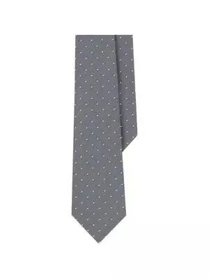 Boggi Milano Formal Tie Jacquard Polka Dot Silk - Grey