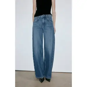 Mango Studded Mid Rise Balloon Jeans