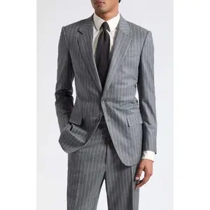 TOM FORD Moulin Pinstripe Wool Sport Coat - Grey