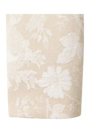 Mango Soutache Detail Floral Jacquard Cotton Blend Jacket