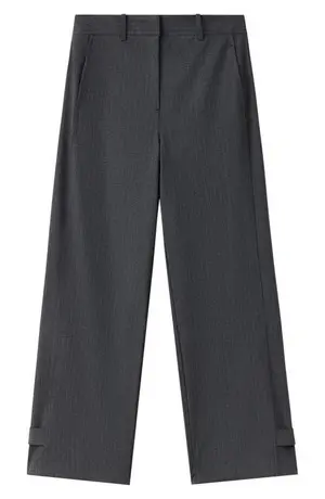 Mango Adjustable Hem Pinstripe Pants