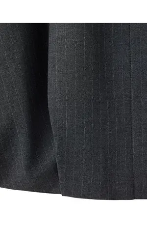Mango Pinstripe Bomber Jacket