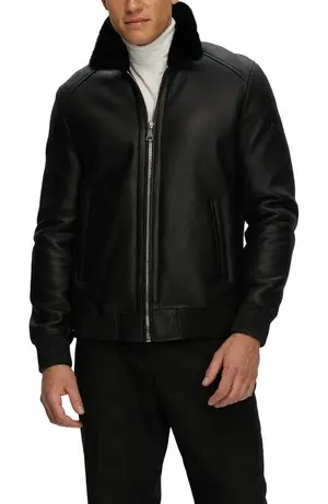 Gorski Genuine Shearling Jacket - Black