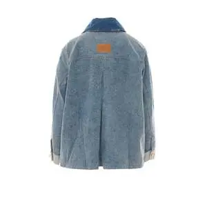 GANNI Patchwork Denim Jacket - Blue