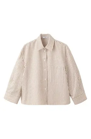 Mango Rhinestone Striped Shirt