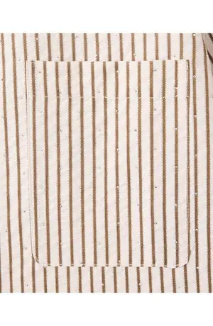 Mango Rhinestone Striped Shirt