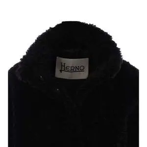 Herno Short Jacket Touch Fur Curly Effect - Black