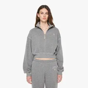 Eterne Cropped Half-zip Sweatshirt Dark Heather