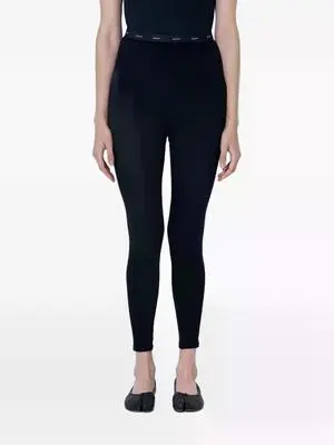 Yohji Yamamoto Elasticated-waistband Leggings - Black