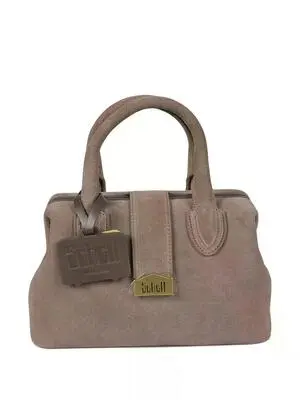 SCHELL Small Doctor Suede Logo-plaque Tote Bag - Neutrals