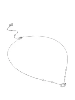 Guess Camden Crystal-embellished Logo-pendant Necklace - Silver
