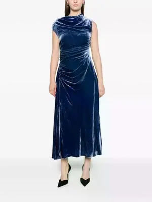 Simkhai Burke Draped Velvet Midi Dress