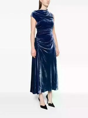 Simkhai Burke Draped Velvet Midi Dress