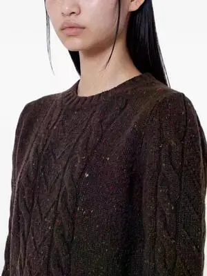 Max Mara Cable-knit Crew Neck Sweater - Brown