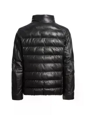 PARAJUMPERS Ernie Padded Leather Jacket - Black