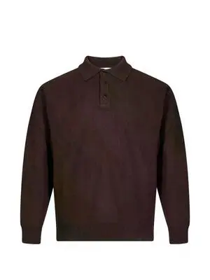 MANIFATTURE DEL NORD Long-sleeve Polo Shirt - Brown
